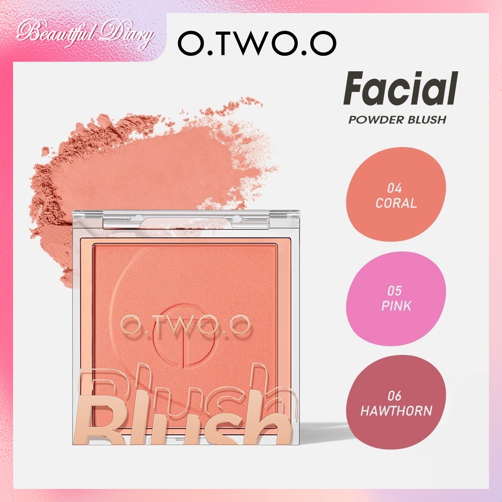 O.TWO.O Blush Makeup Palette 6 Colors Mineral Powder Long-lasting ...