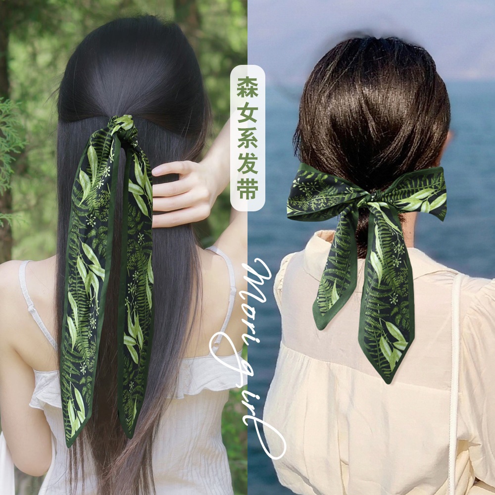 Fashion Woman Silk Scarf 88cm*6cm Long Small Head Scarf Bag Ribbons ...