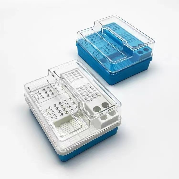 96Holes Dental Disinfection Box Endodontic Drill Bur Organizer Root ...