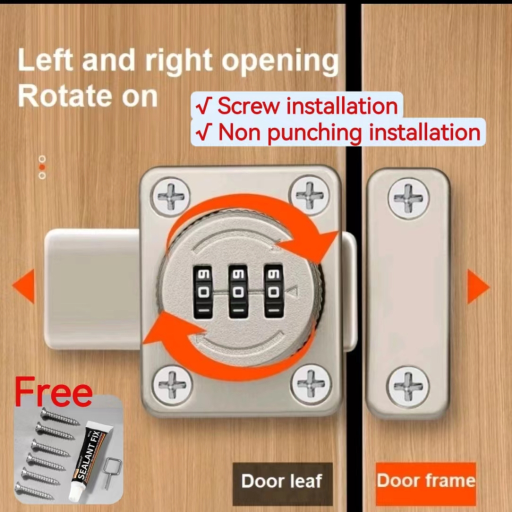 California Universal Password Bolt Lock Zinc Alloy Password Lock Rotary ...