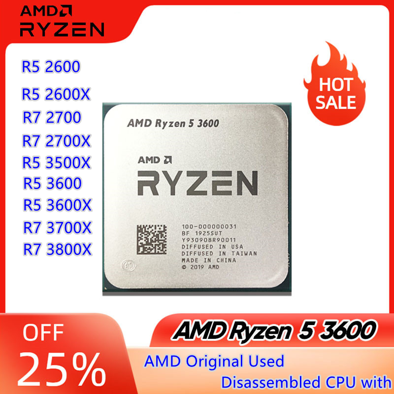 AMD Ryzen 5 2600 R5 2600X 3600 3600X 3500X 4500 5500 5600 R7 3800X 3700X 2700X 2700 Quad-Core ...