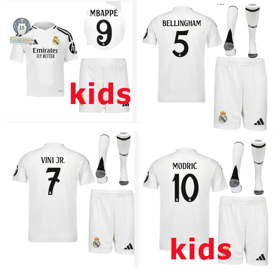 New 2024/25 Real Madrid home Mbappe football jersey soccer jersey socks ...