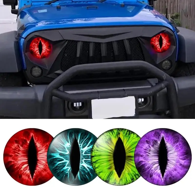 3D Stereo Beast Eyes Headlight Decals Round Eyes Stickers Car Window ...