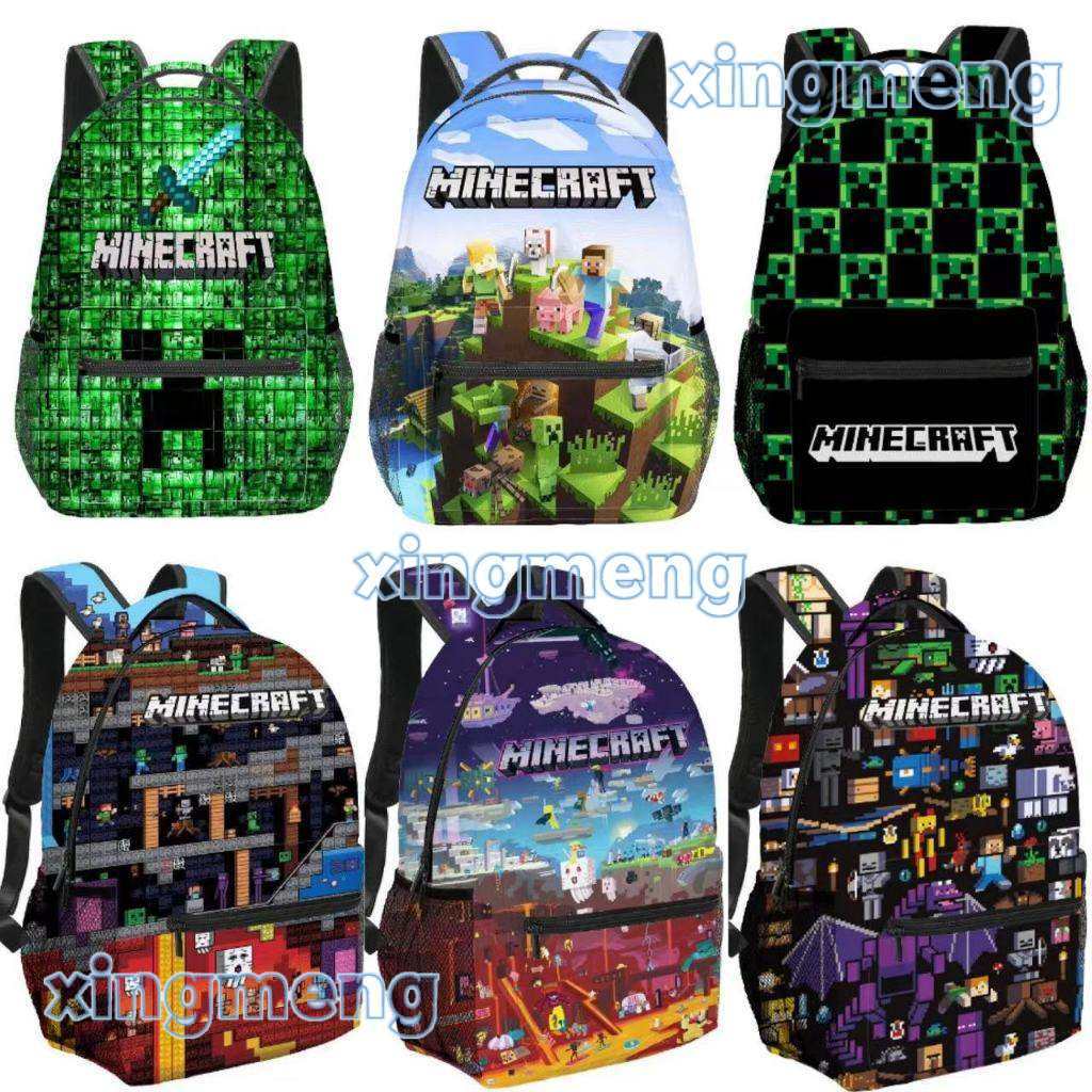 Minecraft backpack for primary and secondary school students | Shopee ...
