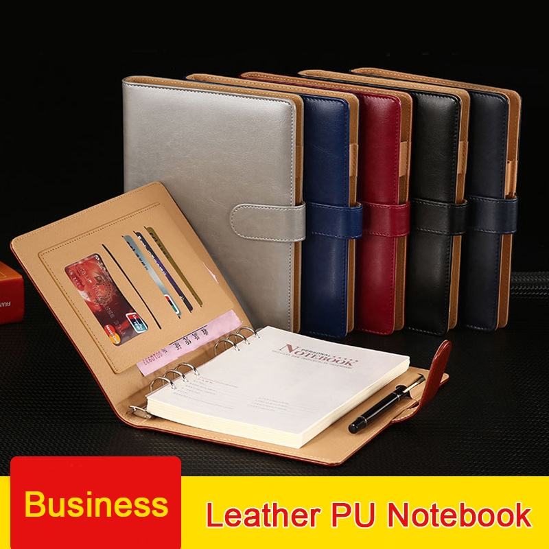 (Free Logo engraving) A5/B5 leather loose-leaf notebook, business ...