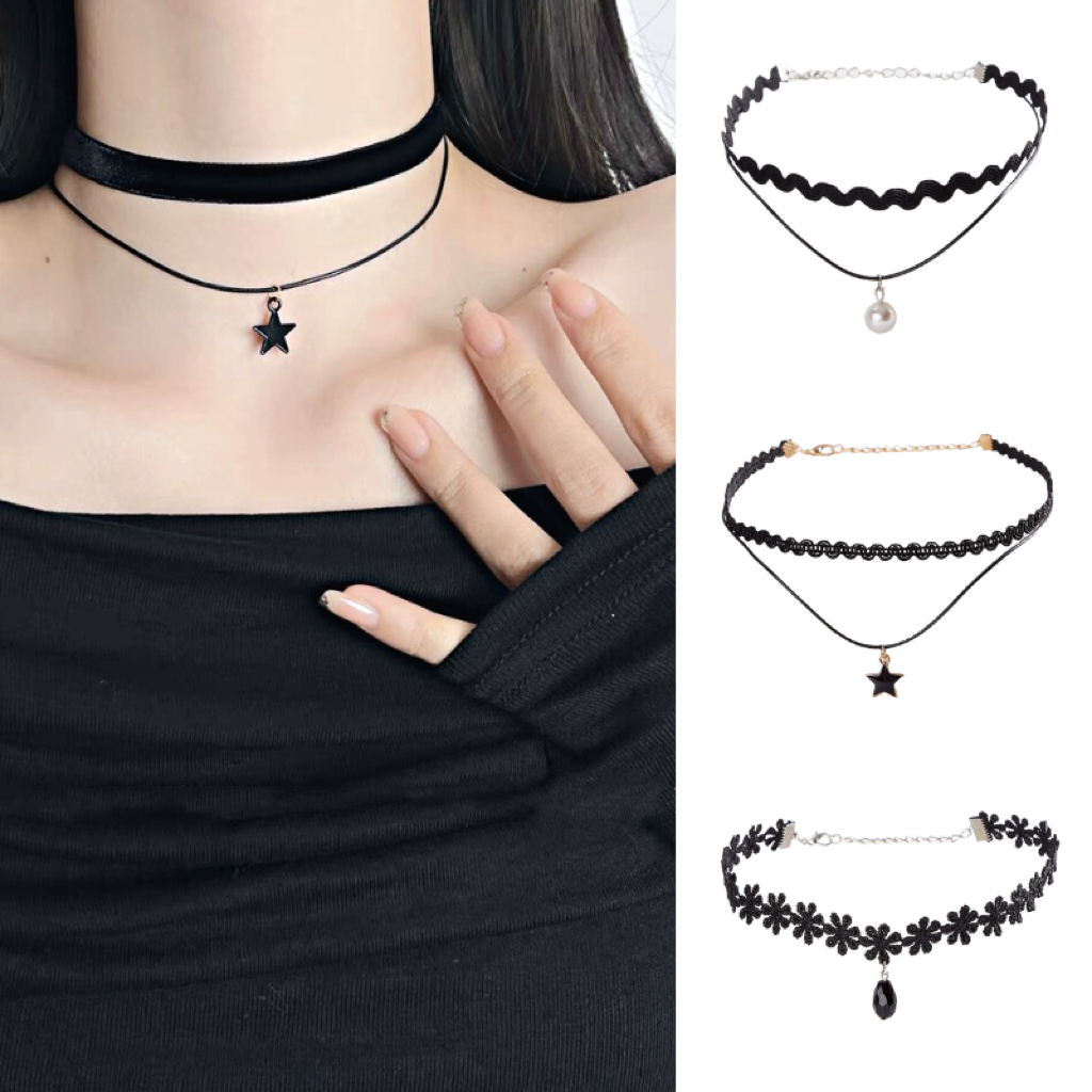 【BESLA】Double Layer Heart Necklace Sweet Retro Trend Sexy Adjustable ...
