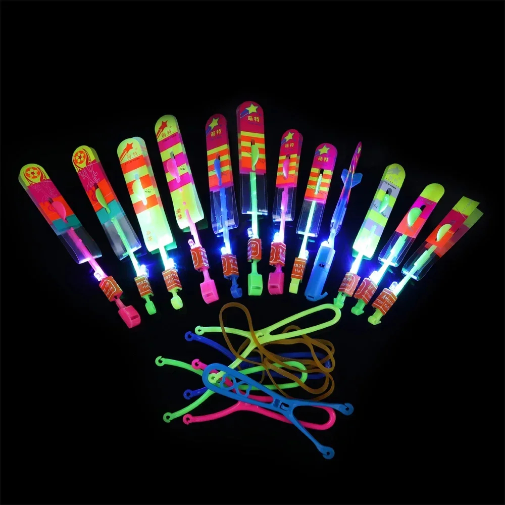 Amazing Light Toy Glowing Helicopter Slingshot Led Light Arrow Rocket ...