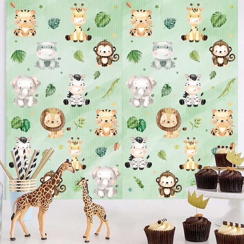 1*2m Animal Backdrop Curtain Jungle Safari Foil Curtain Wild ONE ...