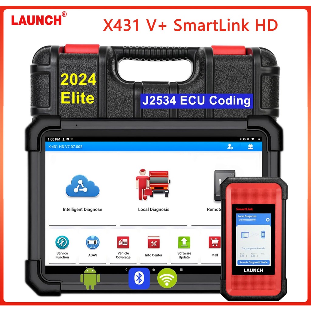 LAUNCH X431 V+ SmartLink HD Heavy Duty diagnostic tool support 24V Truck X-431 V+ Heavy Duty ...