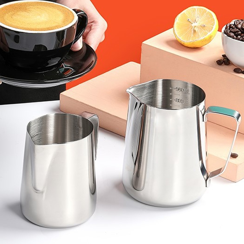 Stainless Steel Milk Frothing Pitcher with Scale, Milk Coffee Boiler ...