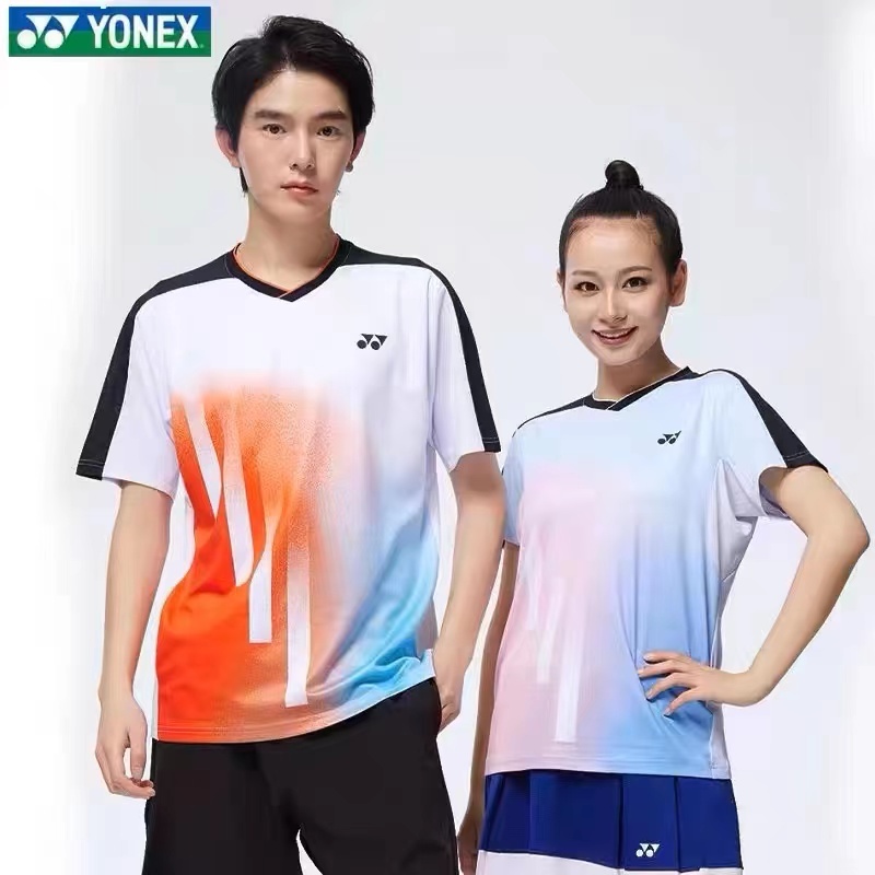 YONEX Badminton Uniform Men's and Women's Quick Drying Short sleeved Team Competition Uniform ...