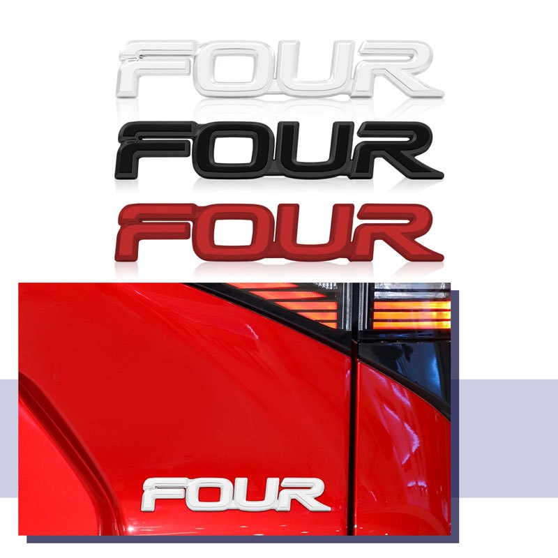 Metal FOUR Logo Car Rear Trunk Emblem Sticker for Toyota Yaris Camry ...