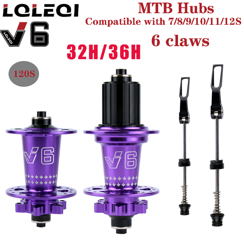V6 MTB Hubs 32/ 36 Hole Bearing Mountain Bike Freehub Rear Hub Noise ...