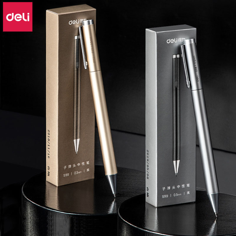 Business Signature Pen with Refill Black Metal Gel Ink Sign Pen 0.5 mm ...