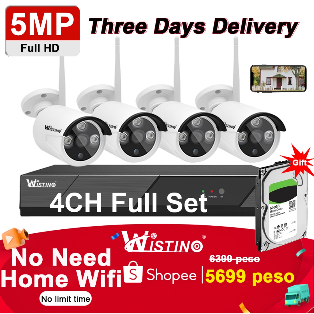 [Delivery in 3 Days]Wistino FHD 3MP NVR Kit Plug and Play Wireless 4CH ...