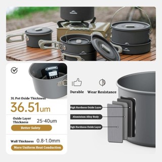 Naturehike Cookware Outdoor Cooking Set Kettle Pot for Hiking BBQ ...