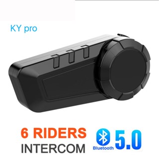 KY PRO Bluetooth 5.0 Motorcycle Intercom Helmet Headset 6 Riders Group ...