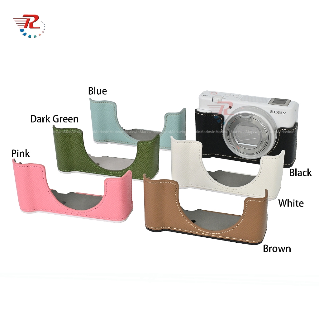 Pu Leather Camera Half Case Cover Bag For Sony ZV1 Cameras | Shopee ...