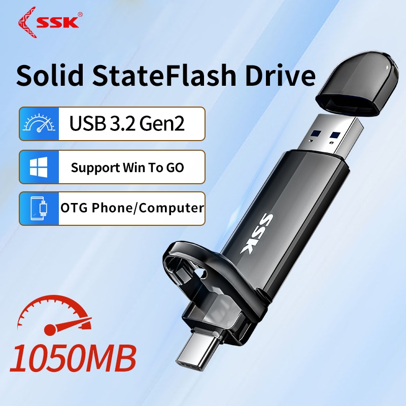 SSK 1000MB/s SD311 PRO 512G USB Flash Drive Type C Flashdrive USB3.2 Gen2 USB C Flashdrive 512G ...