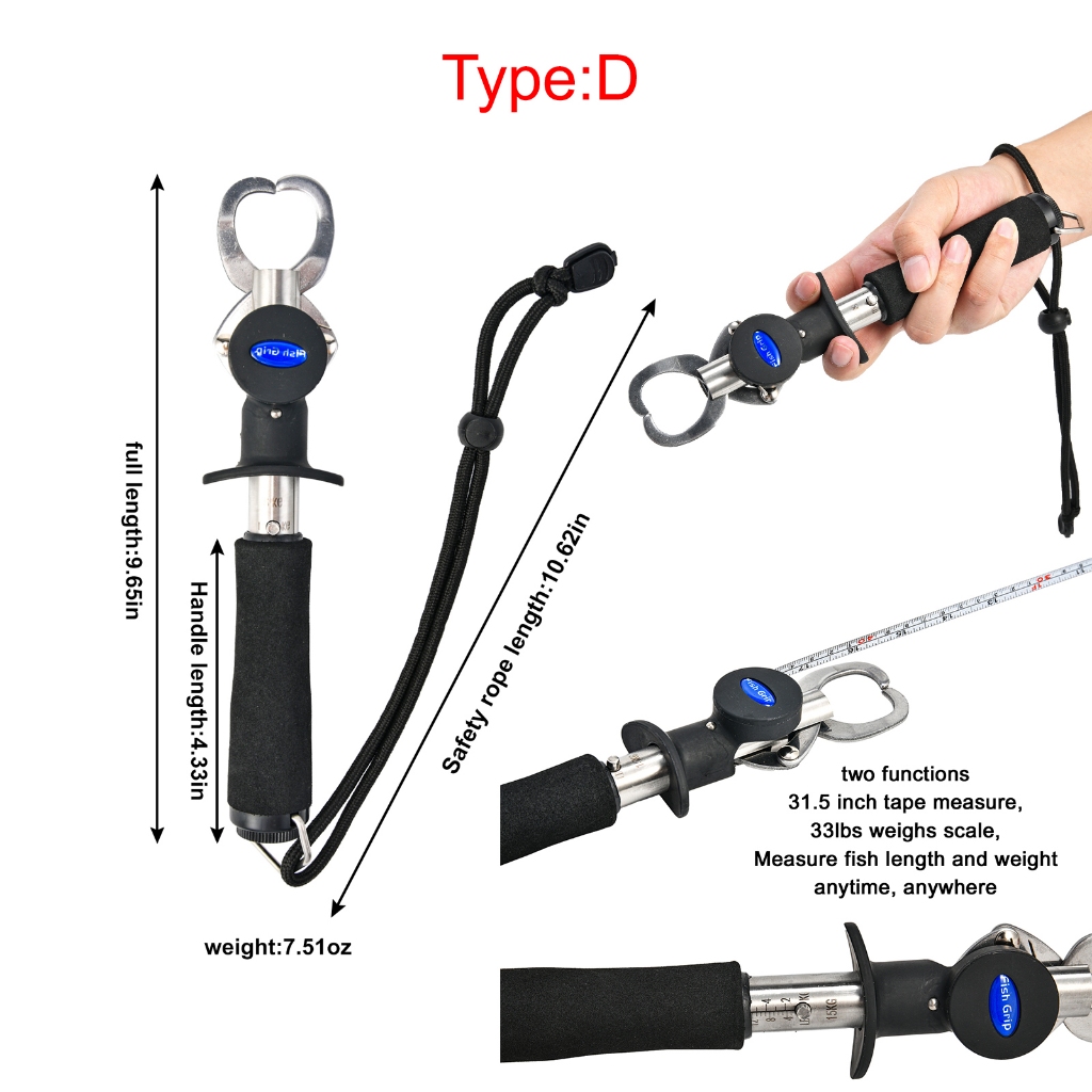 GOTURE High Quality Fishing Control Grip Stainless Steel Fish Lip ...