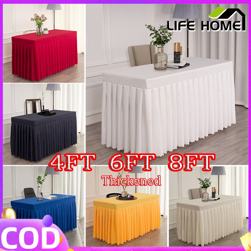 6Ft Folding Table Skirting Rectangular Conference Table Cloth Cover ...