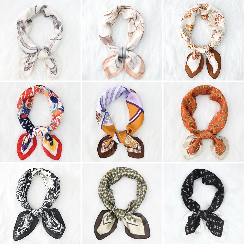 70cm Silk Scarf Square Scarf High-End Sense Korean Fashion All-Match ...