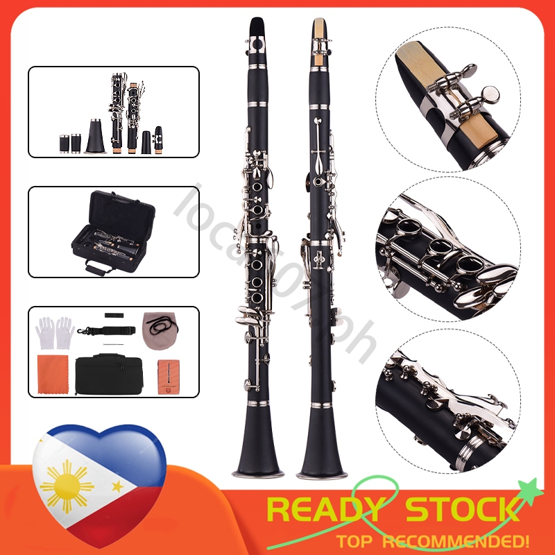 【PH Stock】Clarinet Instrument ABS 17 keys Clarinet Bb Flat with Carry ...
