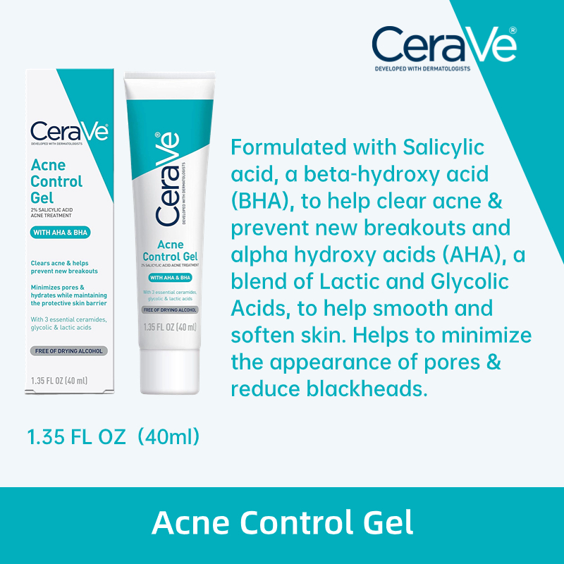 CeraVe Acne Control Gel Acne Treatment Pores Remover Moisturizer Acne ...