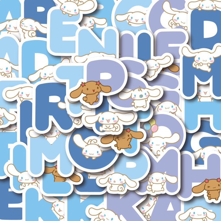 【100pcs】Letter Number Cartoon Sticker Cute Cinnamoroll Kids Stickers ...