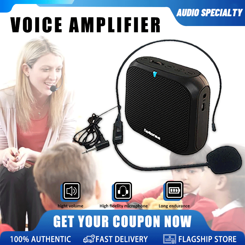 Portable Voice Amplifier Megaphone Booster with Wired Microphone ...