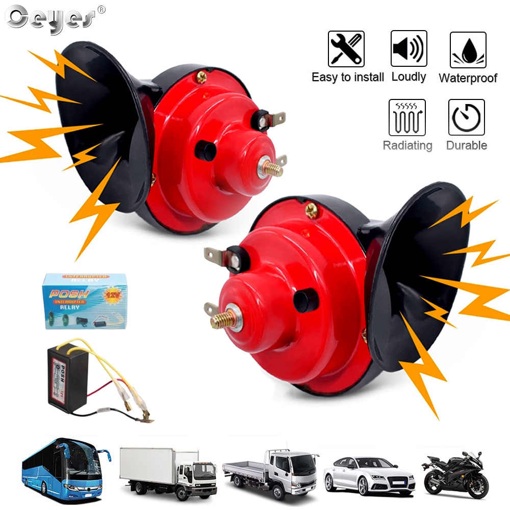 Ceyes 12V Car Horn with Relay Super Loud Horn for Motorcycle Vehicle ...