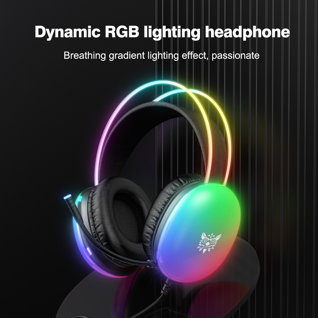 ONIKUMA X25 RGB Gaming Headset Surround Channel Gaming Headset with Microphone Noise ...