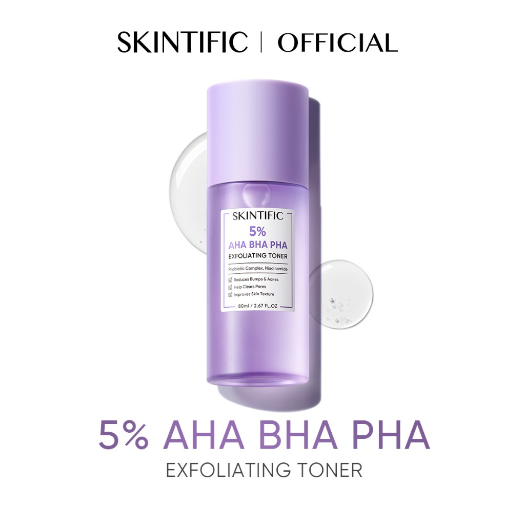 [GLOBAL] SKINTIFIC 5% Aha Bha Pha Exfoliating Toner Face Exfoliation Facial Glow And Smooth Skin ...