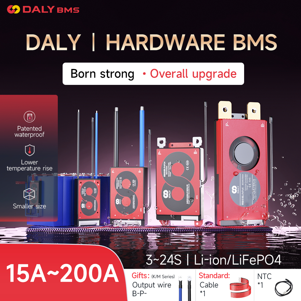 DALY Hardware BMS 3s 4s 7s 8s 10s 12s Li-ion LiFePO4 12V 24V 36V 20A ...
