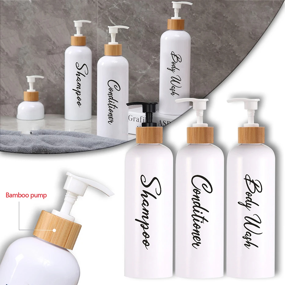 Bathroom Decor Shampoo and Conditioner Soap Dispenser Refillable Shower ...