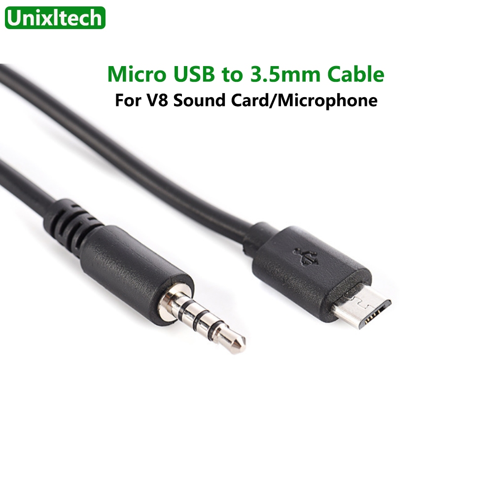 2m Long V8 Sound Card Cable Micro USB to 3.5mm Jack Audio Cord for ...