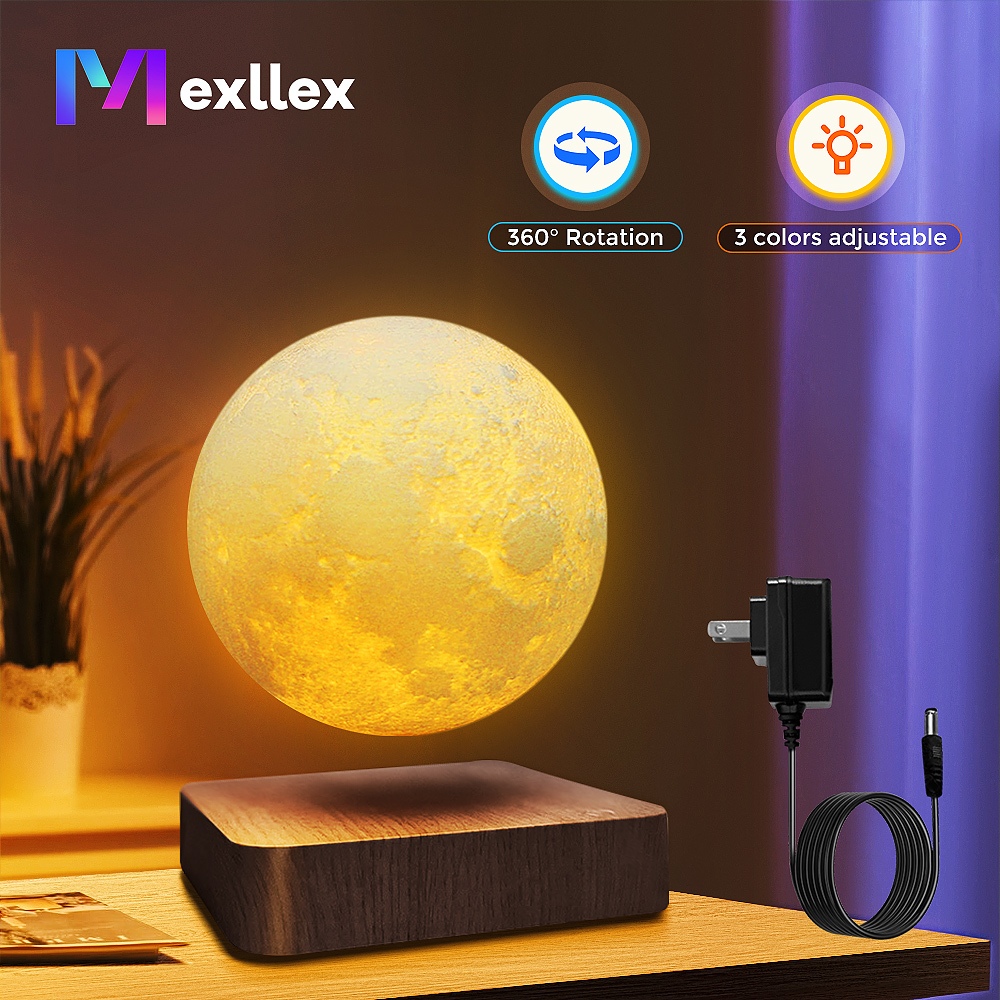Levitating Moon Lamp with 3 Color Modes, Magnetic Floating Moon Lamp ...