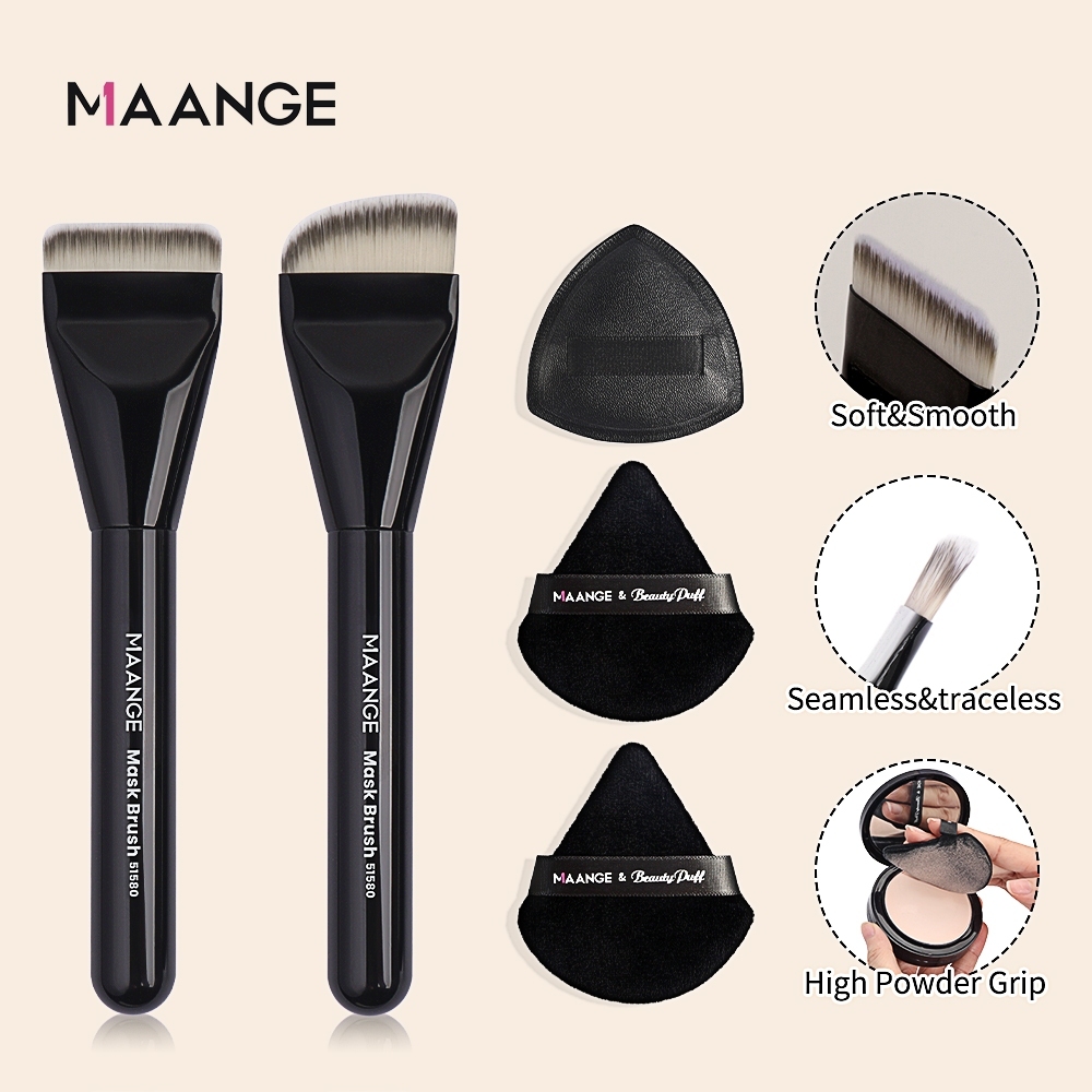 MAANGE 2Pcs One-Word Foundation Brush Slanted Head Mask Brush ...
