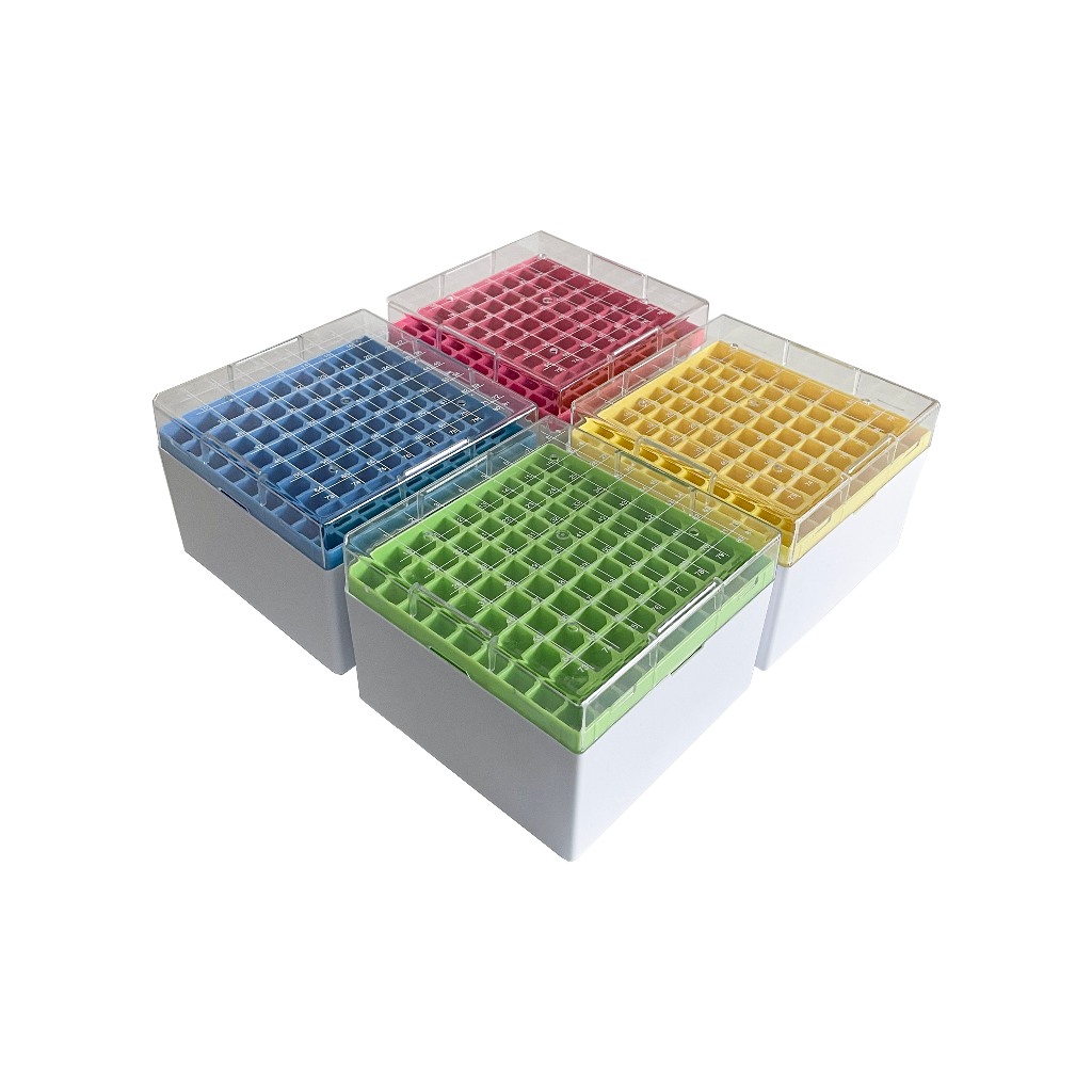 MUHWA 5ml Cryogenic Vial Storage Box, 81-Place CryoBox Vial Rack for ...