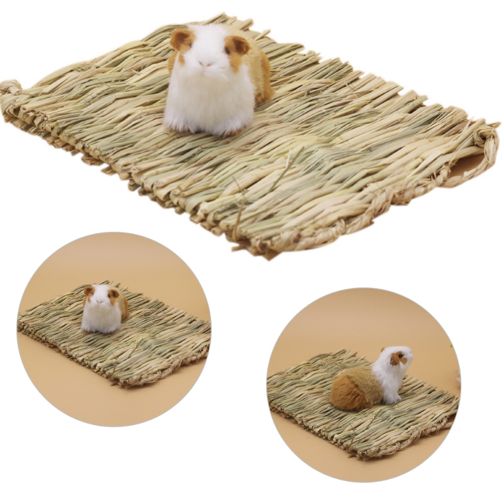 1Pcs Rabbits Bunny Grass Straw Mat Small Animal Woven Hay Mat Natural ...