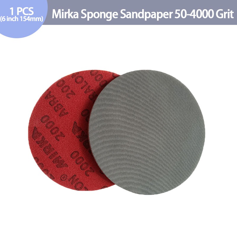 1 Pcs 6Inch Hook&Loop Sponge Sanding Disc Mirka Abralon 150mm180-4000 ...