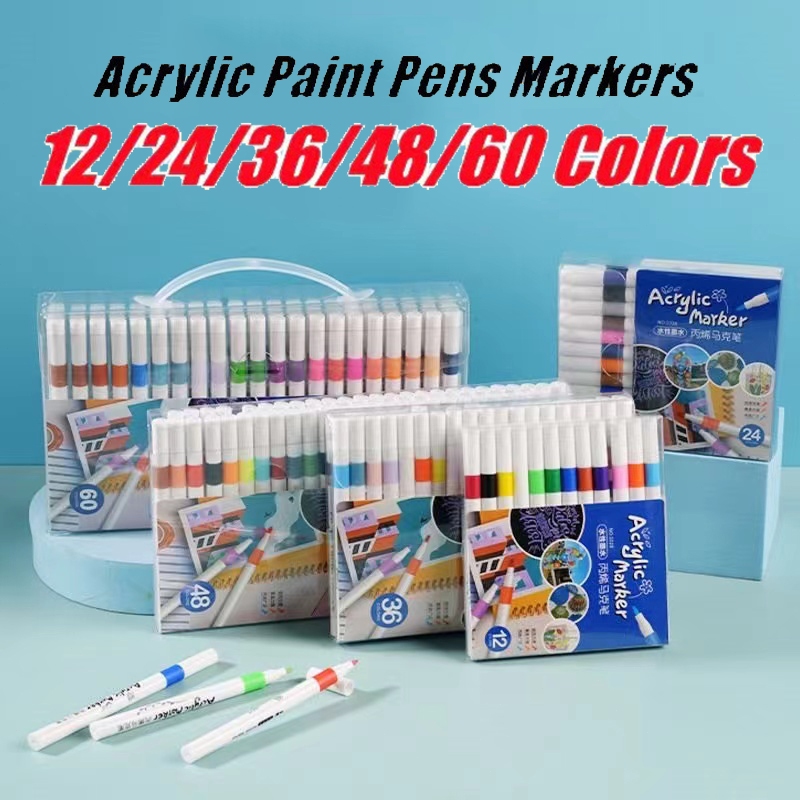 12/24/36/48/60 Colors Acrylic Marker Pen Non Fading Waterproof DIY ...