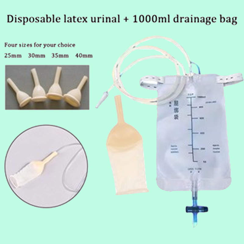 Medical Latex Sleeve Urine Bag For Men Urine Collection Bag Urinal Urinal Stand With Drainage