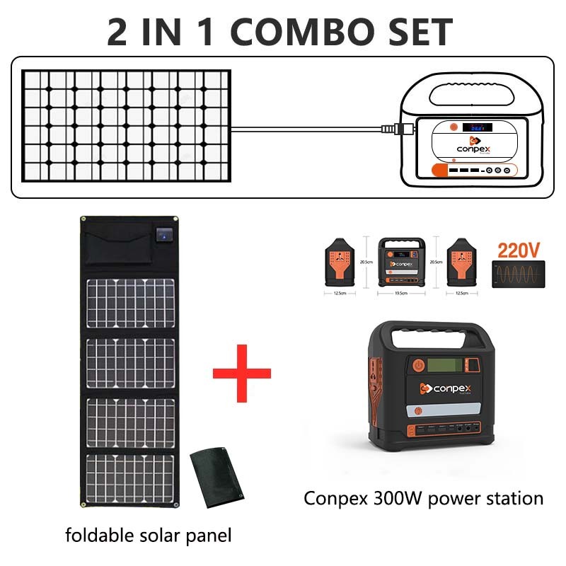 Conpex power station 200W 300W Solar Generator 60000mAh Multi-Function ...