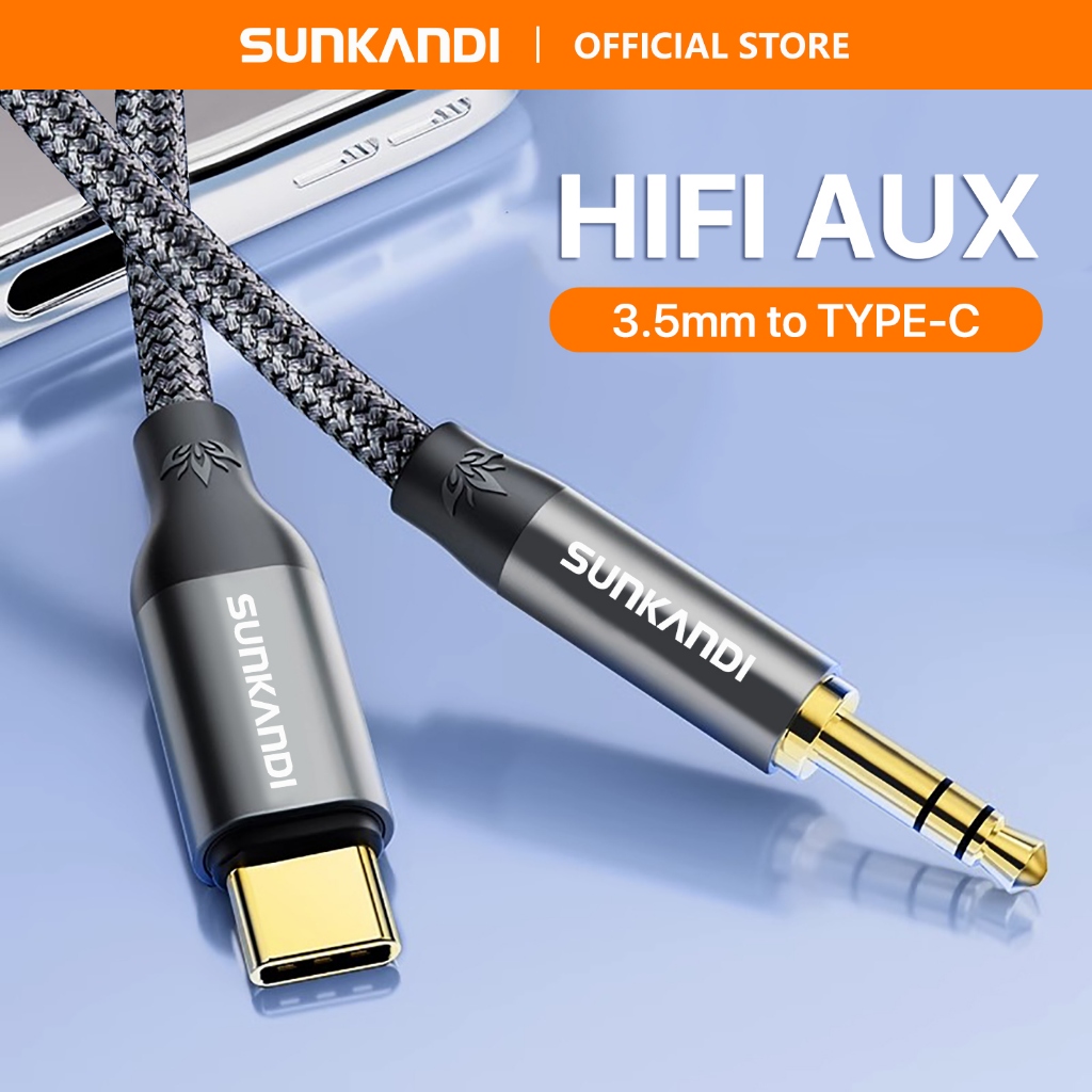SUNKANDI 3.5mm Audio Cable type c to 3.5mm male Braided Jacket Usb ...