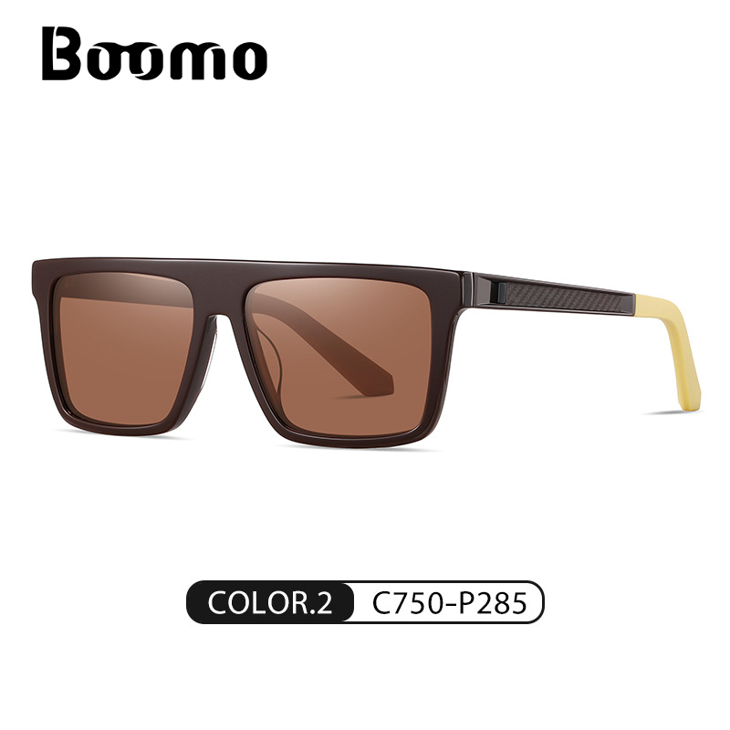 Boomo - Driving polarized sunglasses UV square frame plate sunglasses ...