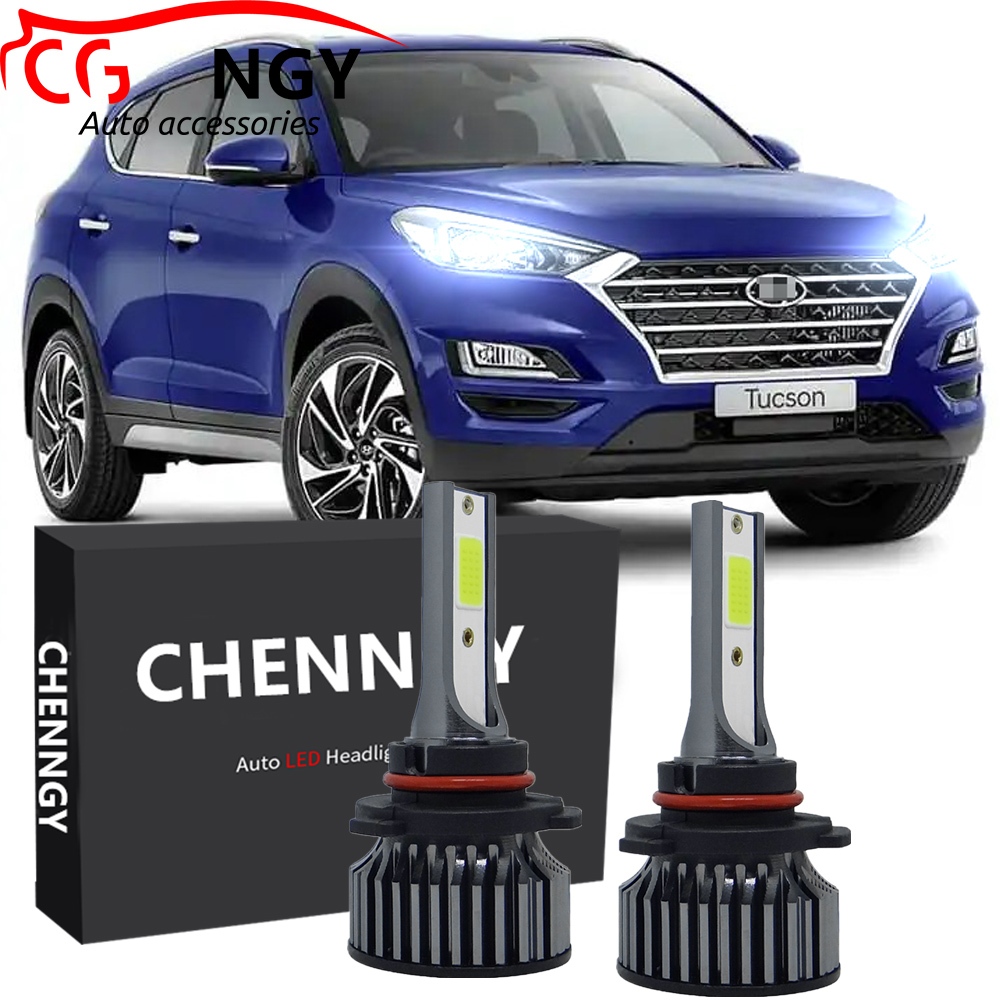 6000K white LED Front Headlight Bulbs 12V - 32V set of 2 for Hyundai ...