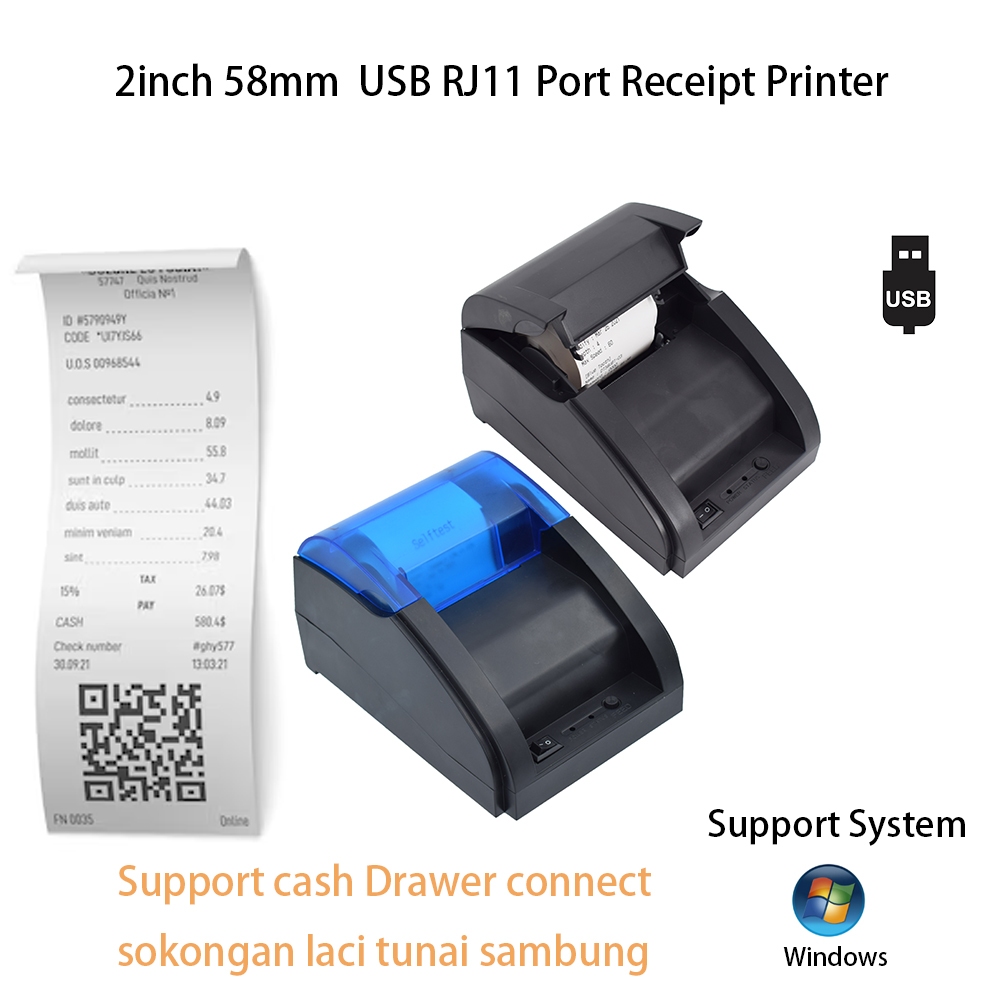 Wireless Bluetooth Thermal Printer 58mm Android Mobile Printer for ...