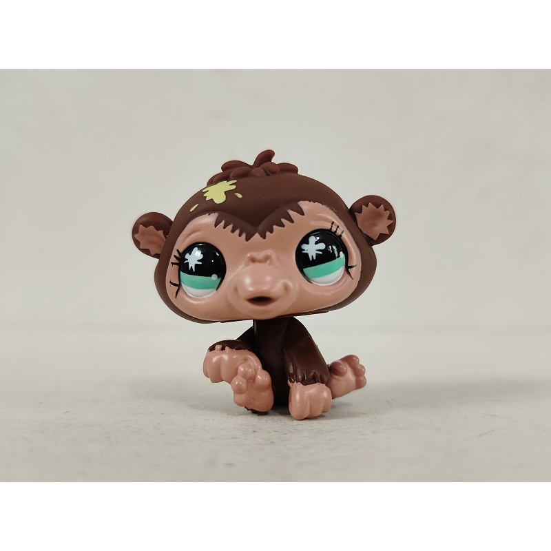 LPS Action Figure littlest pet shop Brown Monkey with Green eyes #7860 ...