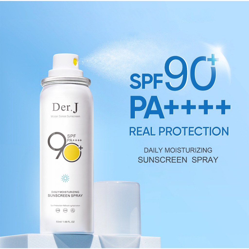 Der.J Sunscreen Spray Spf 90 Pa++++ All Day Light Sunblock Mist Face ...